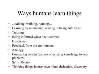 Basic Notions of Learning, Introduction to Learning ... | PPT