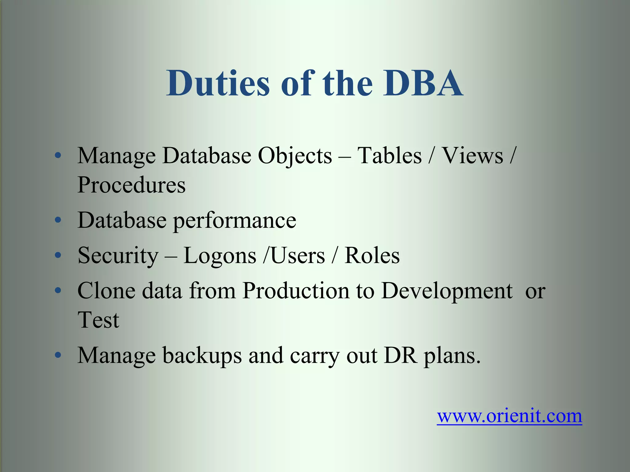 Basic oracle-database-administration | PPTX