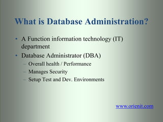 Basic oracle-database-administration | PPTX