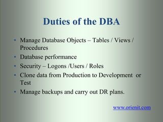 Basic oracle-database-administration | PPTX