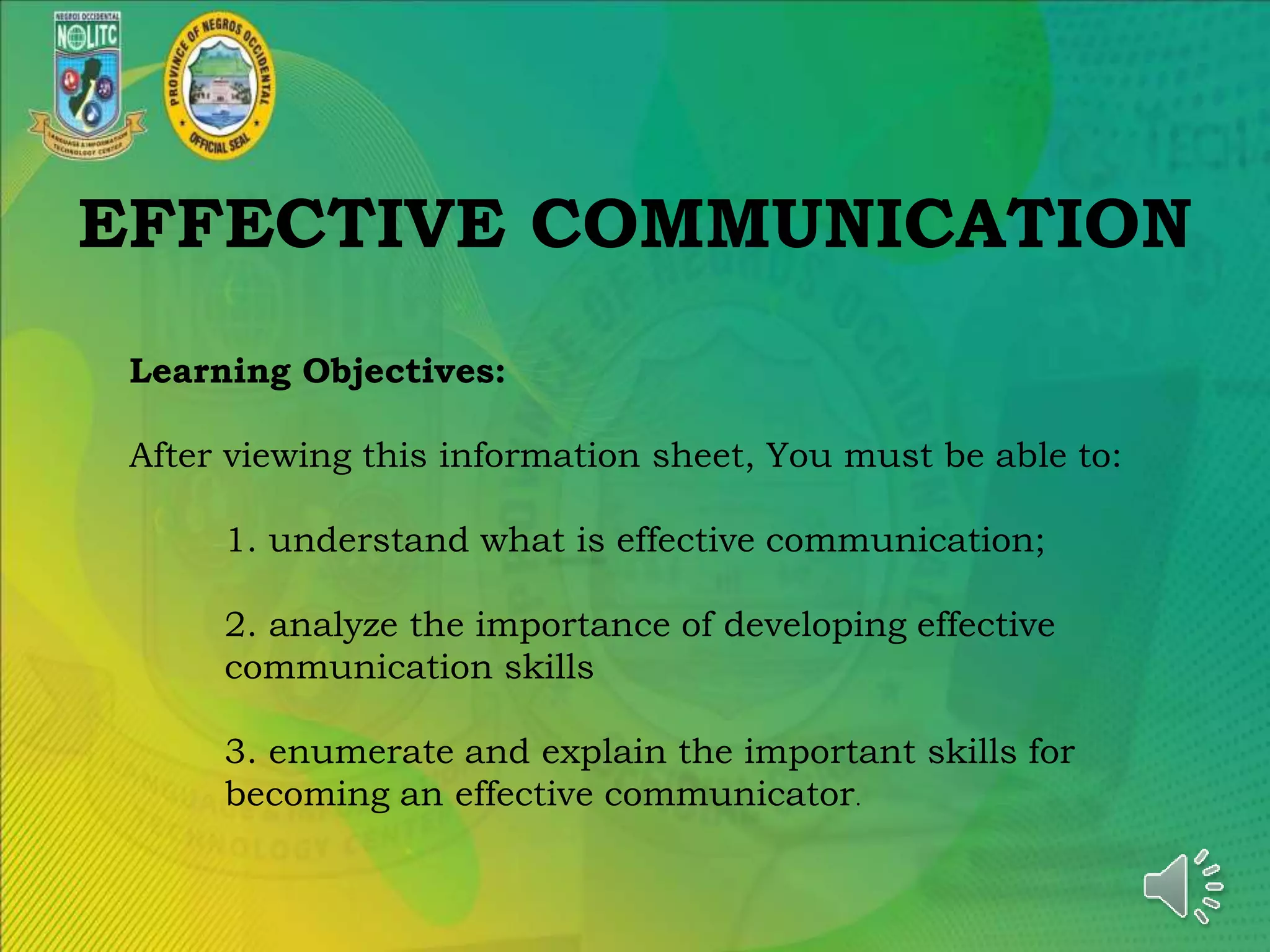 Basic participate in work place communication-LO1 effective ...