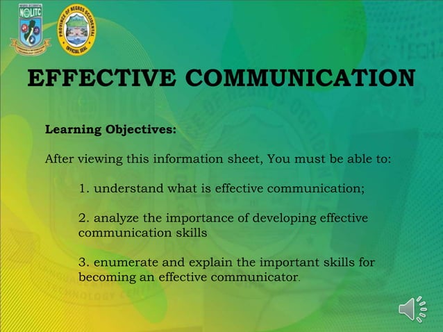 Basic participate in work place communication-LO1 effective ...