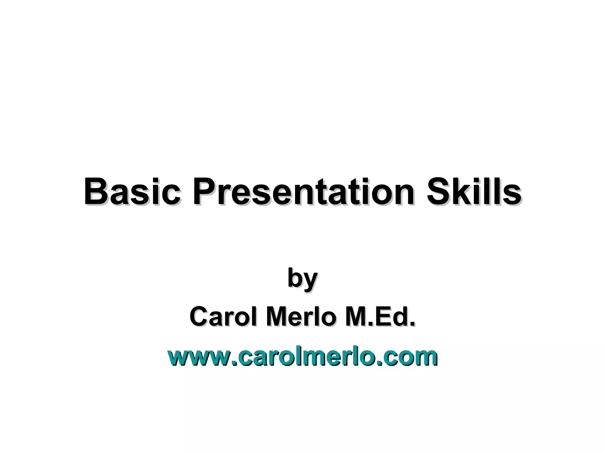 Basic Presentation Skills | PPT
