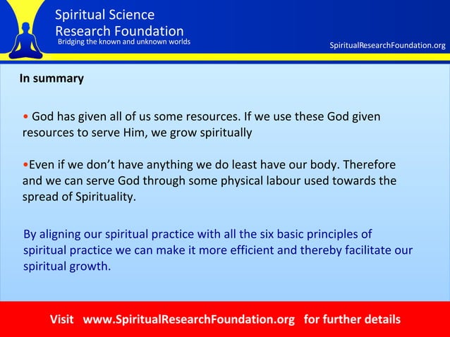 Spiritual practice - Basic Principle 6 | PPT