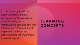 Basic principles of writing a report and technical and business | PPT