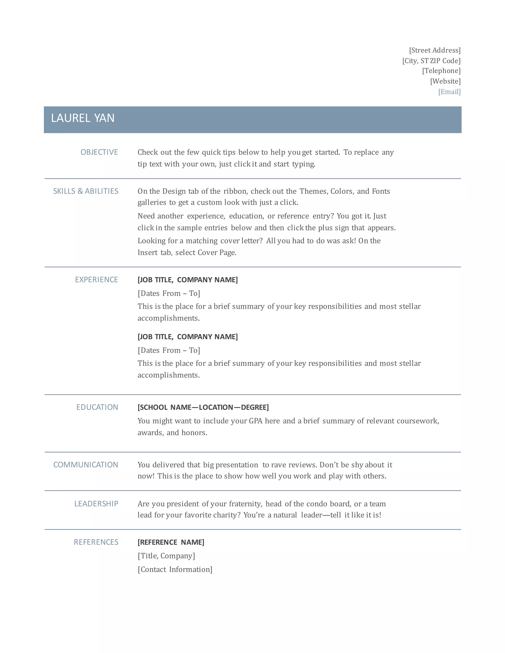 Basic resume WORD TEST | DOCX