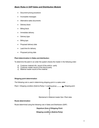Basic rules-in-sap-sd-module | PDF