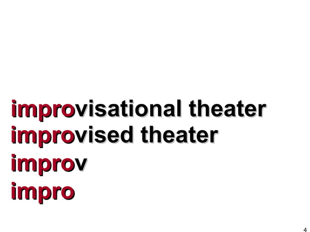 Basic rules of improvisational theater | PPT