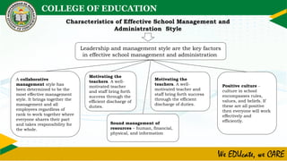 BASIC OF SCHOOL MANAGEMENT AND ADMINISTRATION | PPTX