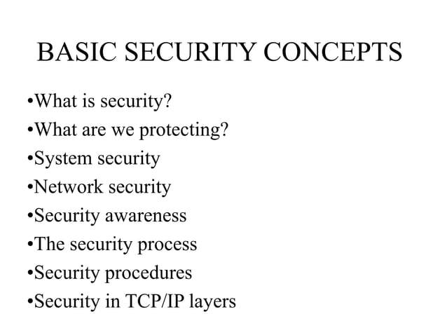 Basic Security Concepts What Is Security48 Ppt
