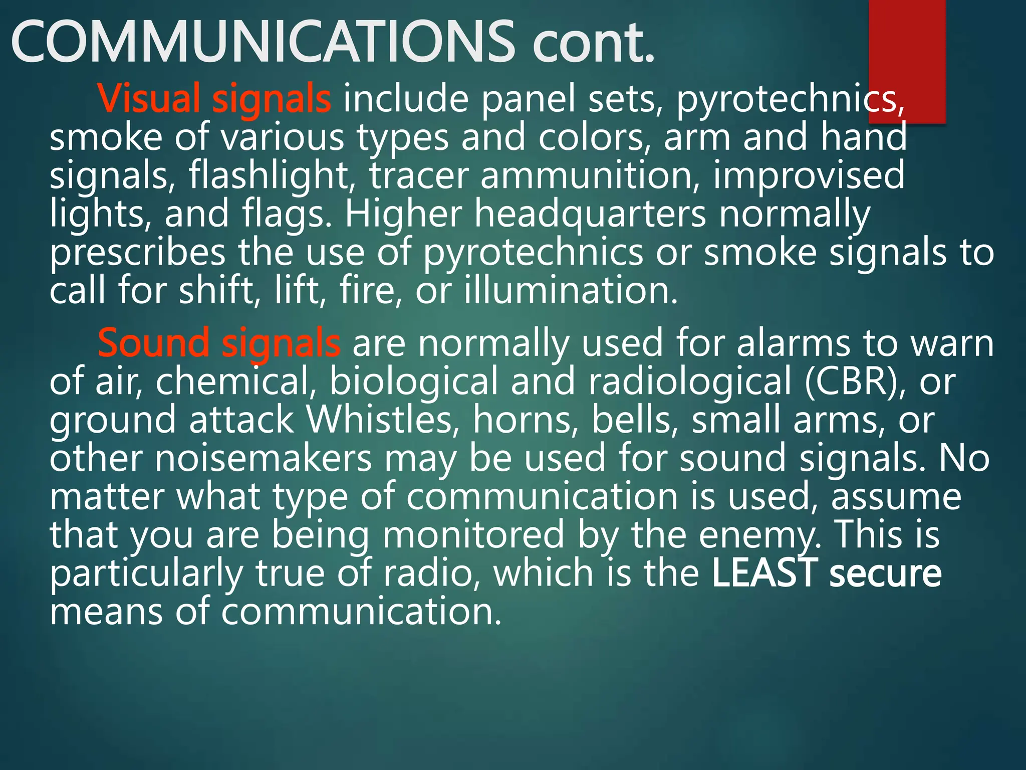 Basic-Signal-Communicationin the Army for Communication | PPT