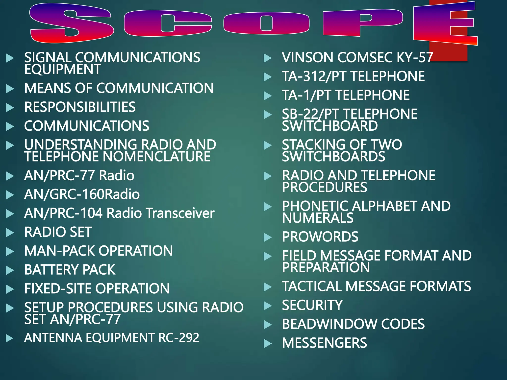 Basic-Signal-Communicationin the Army for Communication | PPT | Hobbies ...