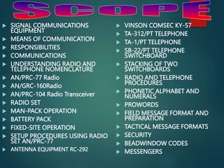 Basic-Signal-Communicationin the Army for Communication | PPT