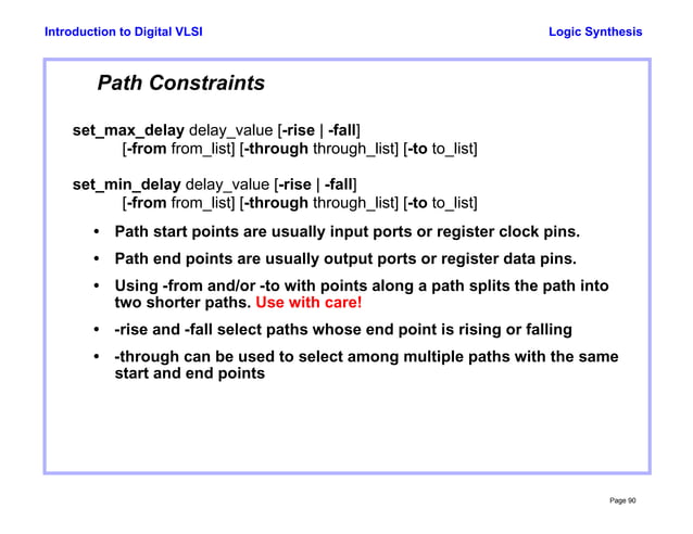 Basic Synthesis Flow And Commands Logic Synthesis Ppt