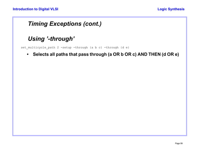 Basic Synthesis Flow And Commands Logic Synthesis Ppt
