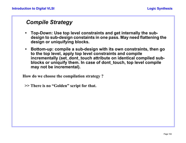 Basic Synthesis Flow and Commands, Logic Synthesis | PDF