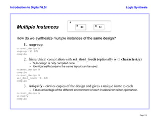 Basic Synthesis Flow and Commands, Logic Synthesis | PDF