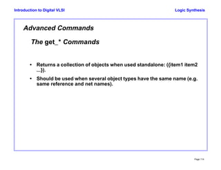 Basic Synthesis Flow and Commands, Logic Synthesis | PDF