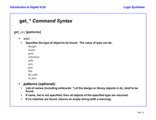 Basic Synthesis Flow and Commands, Logic Synthesis | PDF