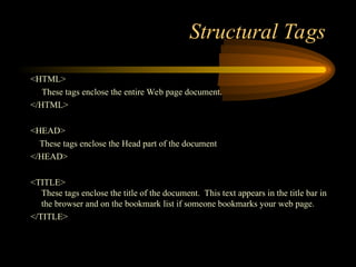 Basic of HTML (Introduction, Tags, Flow of working) | PPT
