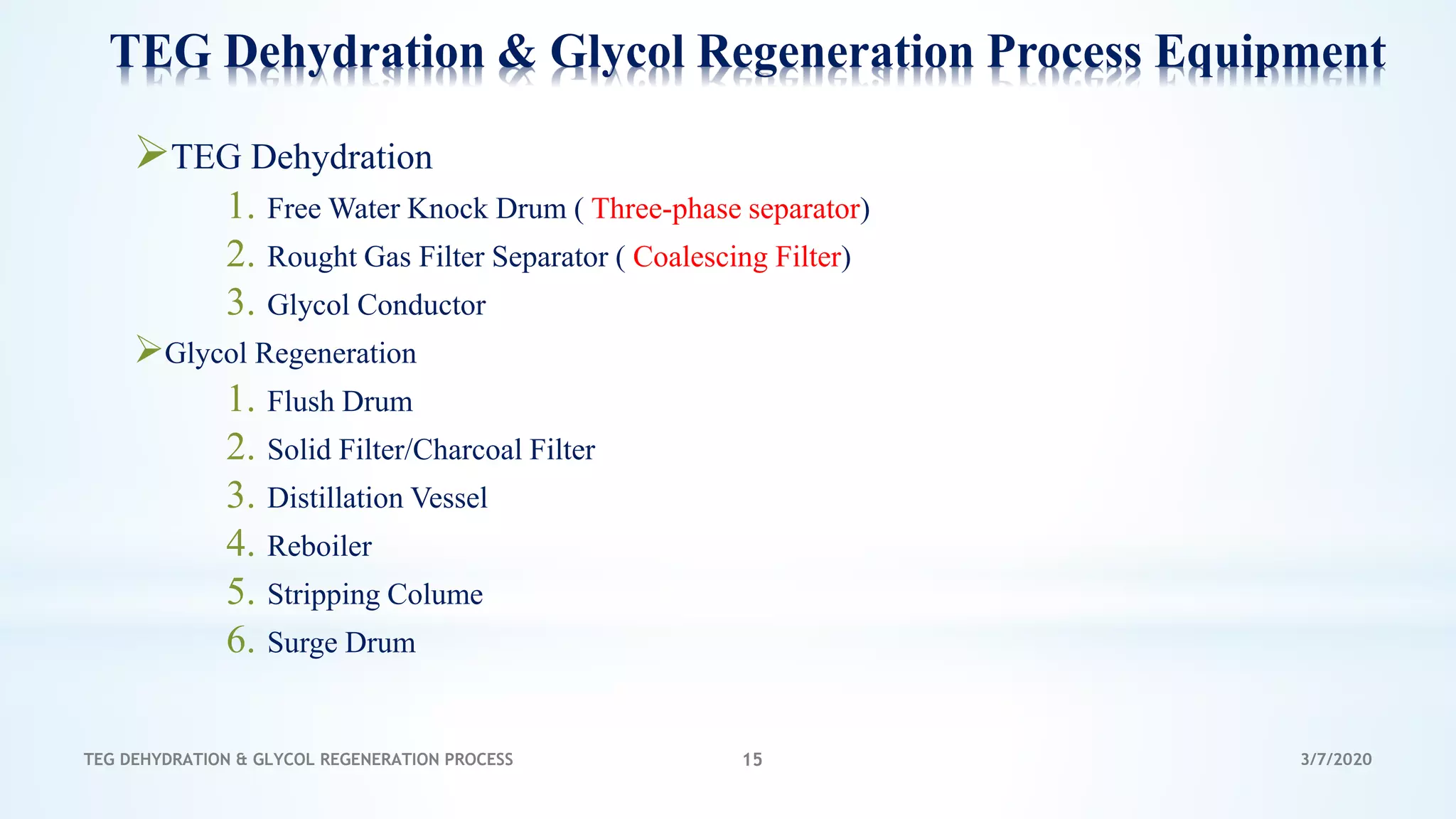 Basic-TEG Dehydration Glycol Regeneration Process | PDF