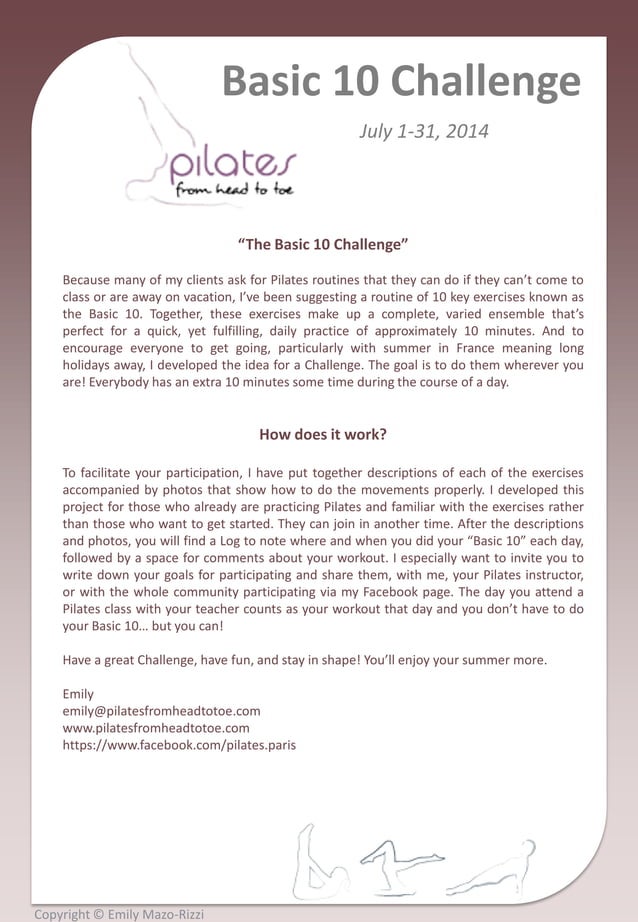 Basic 10 Pilates Challenge | PDF