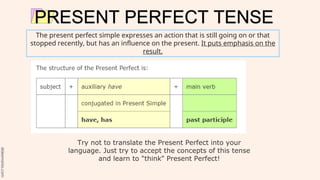 PRESENT PERFECT and Regular and irregular verbs | PPTX