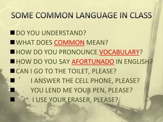 Basic 1 classroom language | PPT