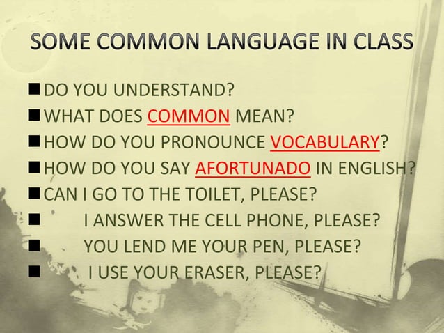 Basic 1 classroom language | PPT