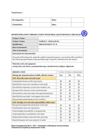 Basic competency in dressmaking and the world of science | PDF