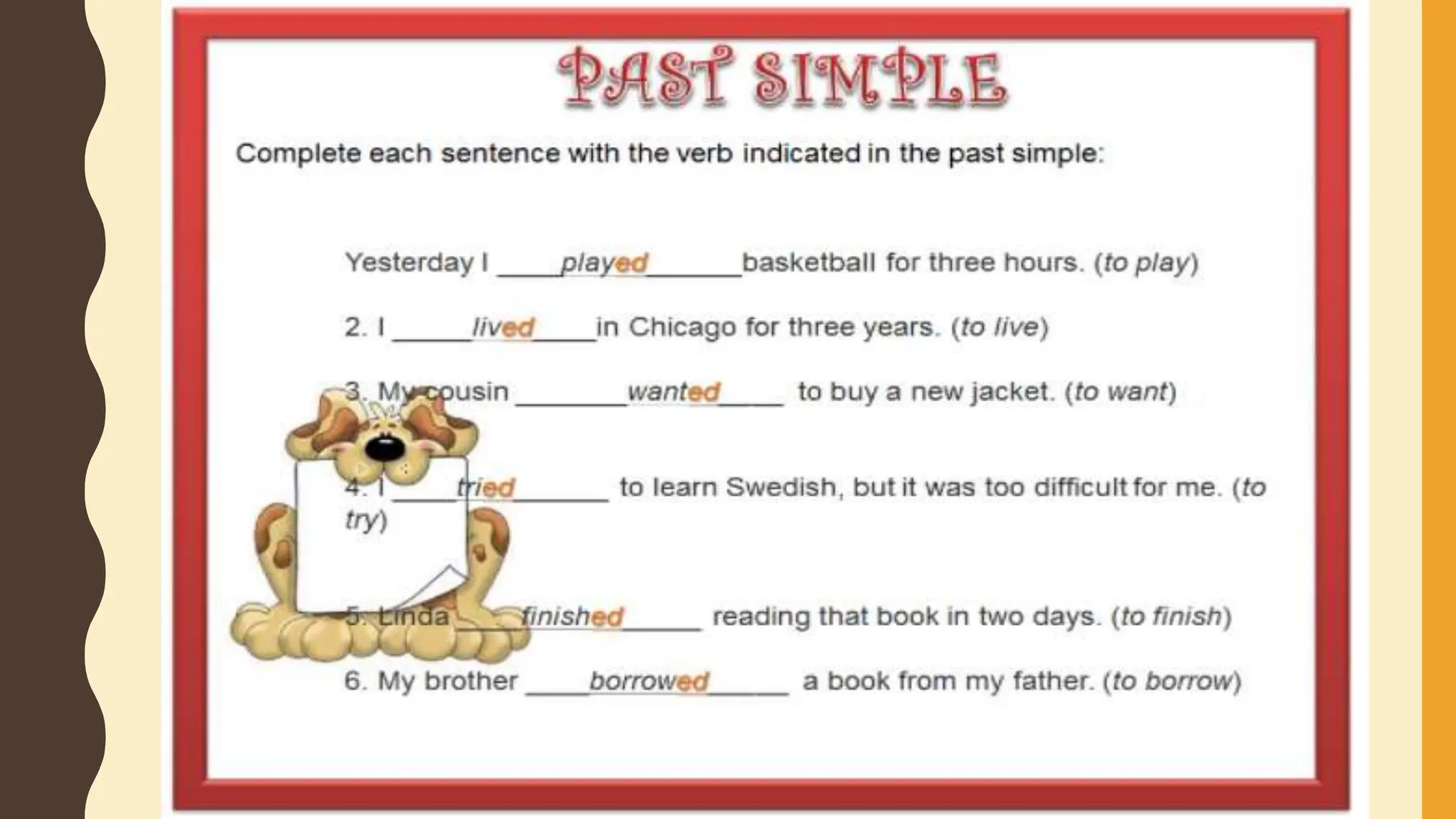 Basic__3_simple_past_tense verbs regular ppt | PPT