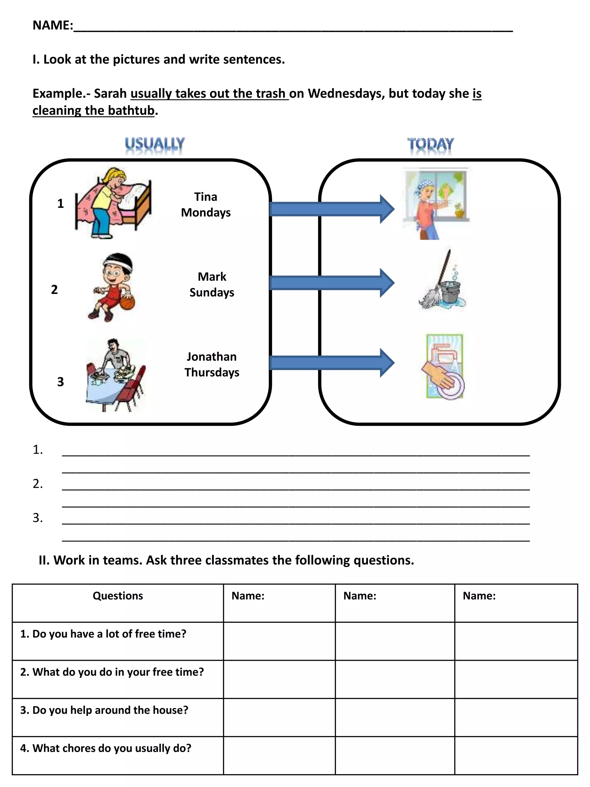 Basic 3 worksheets sentences | PDF