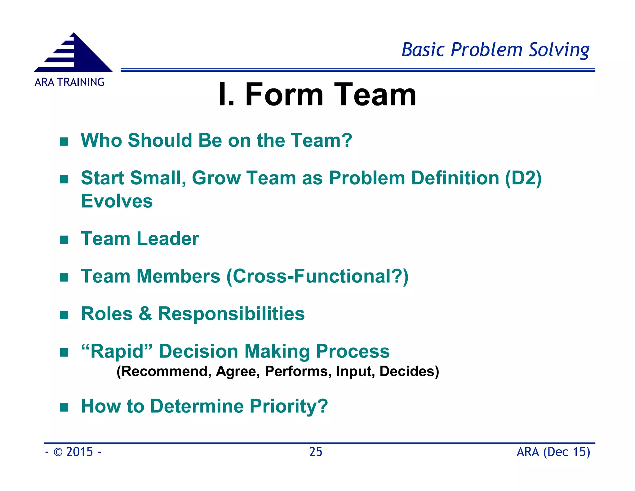 Basic 8D Problem Solving Tools & Methods - Part 1 | PDF