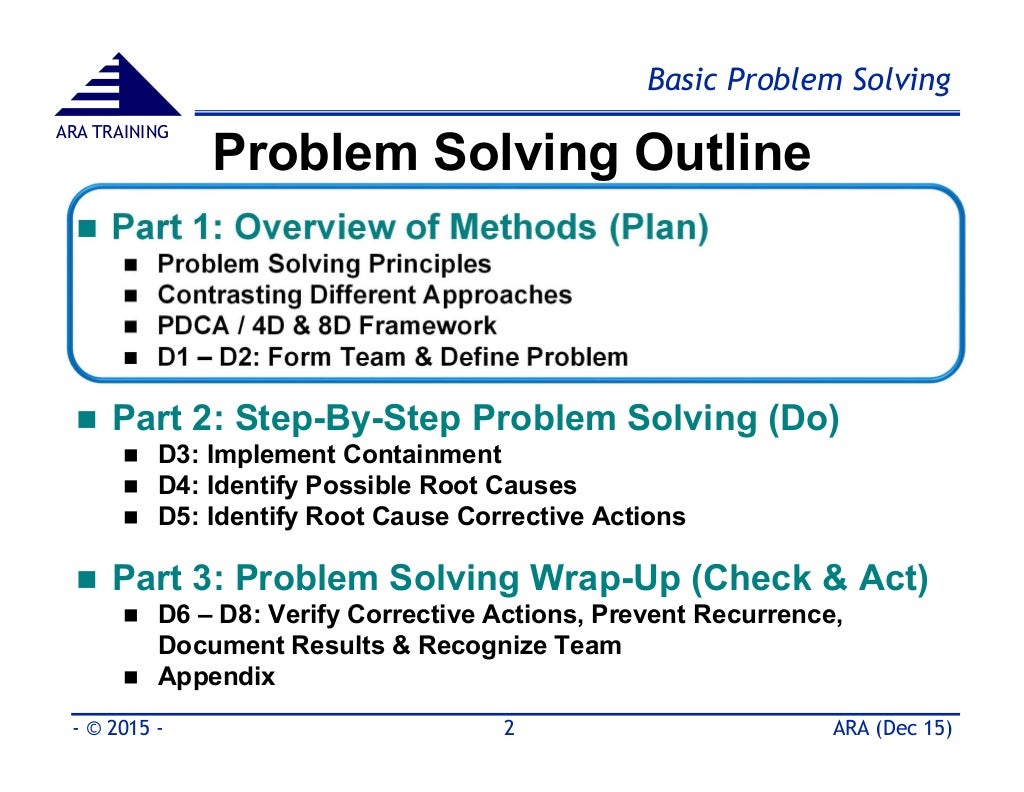 Basic 8D Problem Solving Tools & Methods - Part 1