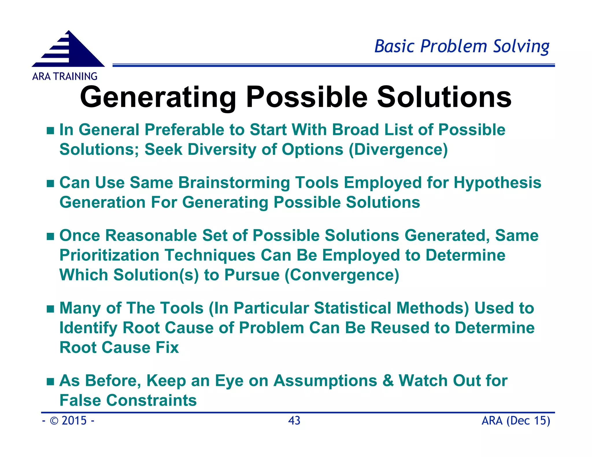 Basic 8D Problem Solving Tools & Methods - Part 2 | PDF