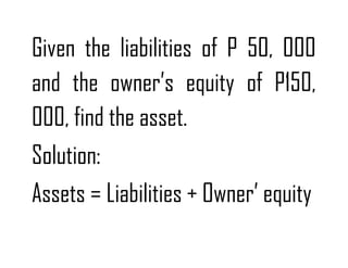 Basic Accounting Equation_Fundamental of ABM 1 | DOCX
