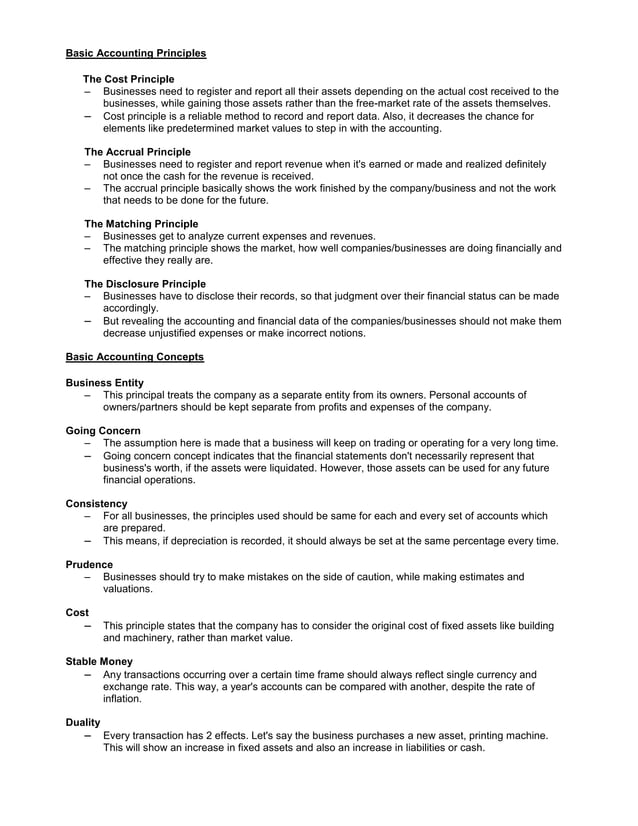 Basic accounting principles & concept | DOCX