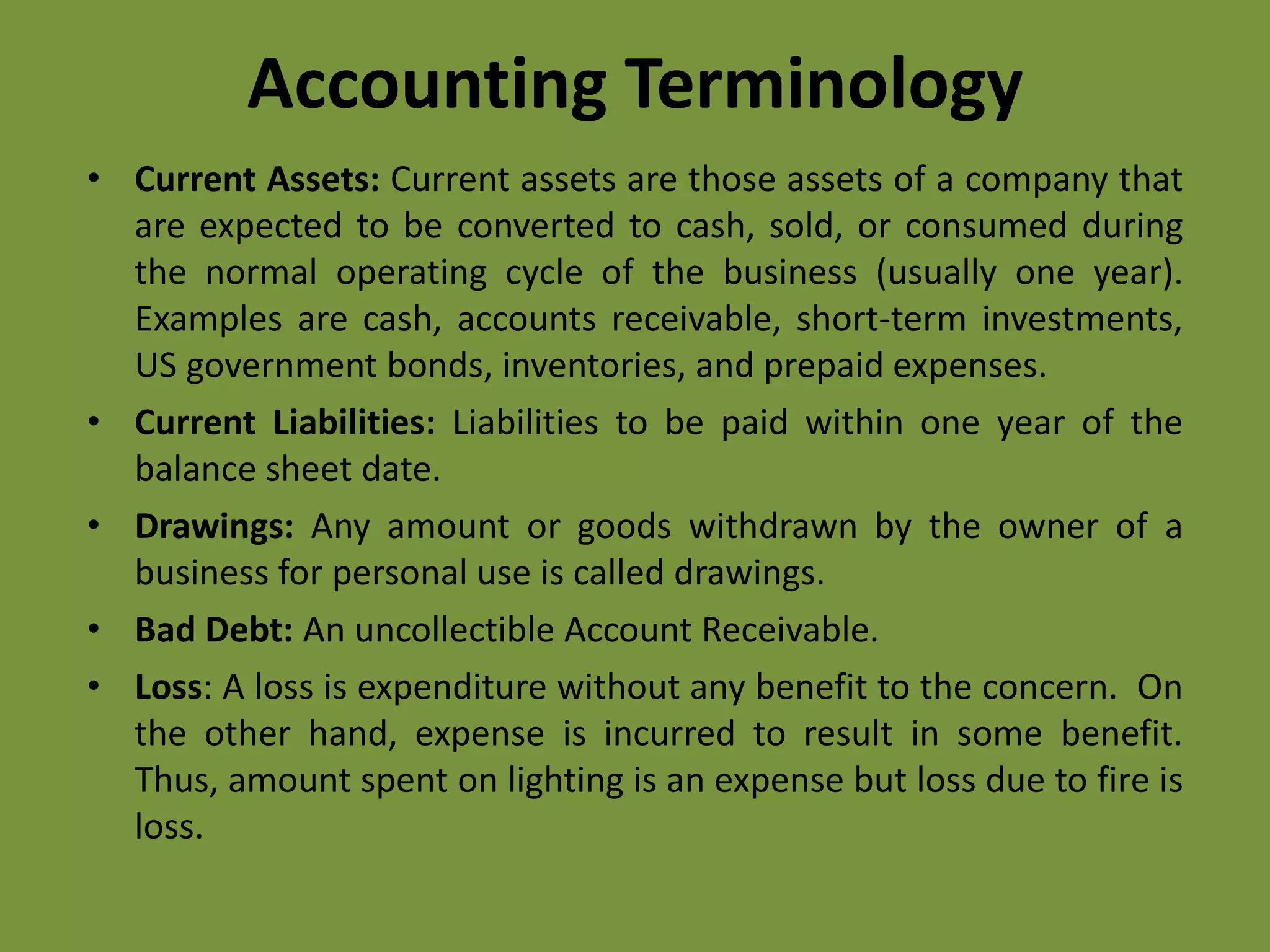 Basic accounting terminology | PPTX