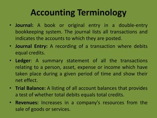 Basic accounting terminology | PPTX