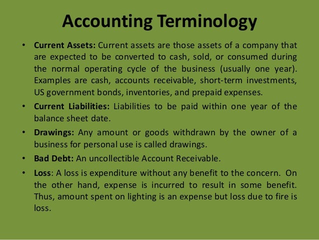 Basic accounting terminology