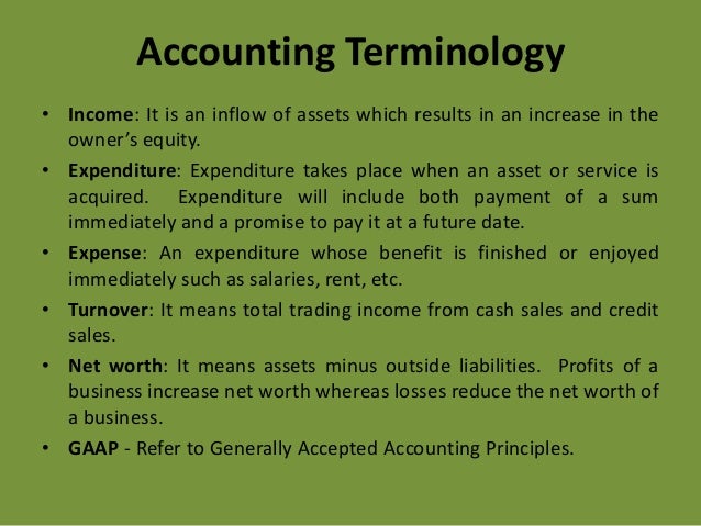 Basic accounting terminology