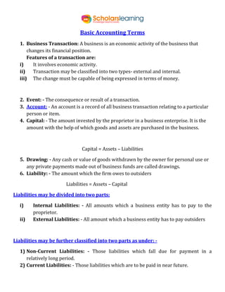Basic accounting terms | PDF
