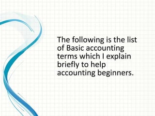 Basic accounting terms | PPTX