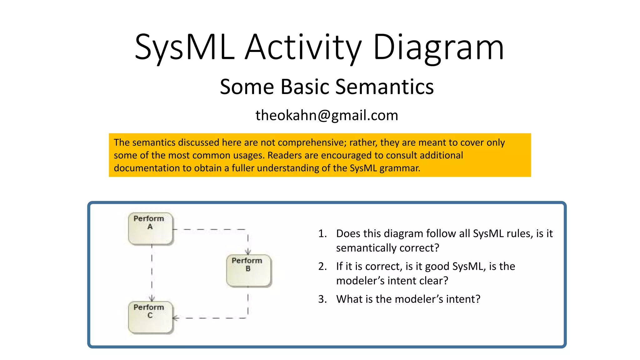 Basic SysML Activity Diagram Semantics | PPT Basic SysML Activity Diagram Semantics | PPT