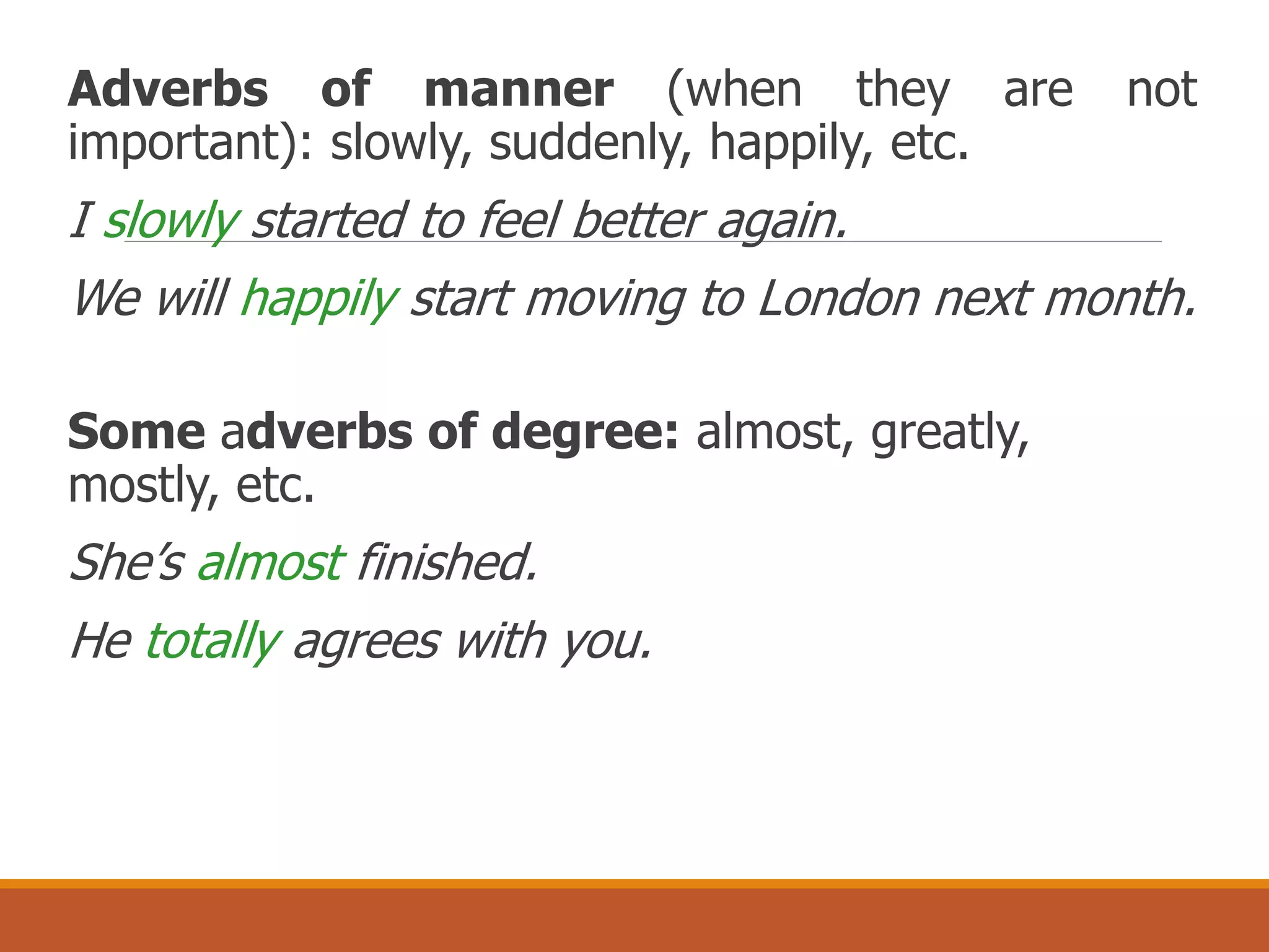 Basic adverbs | PDF