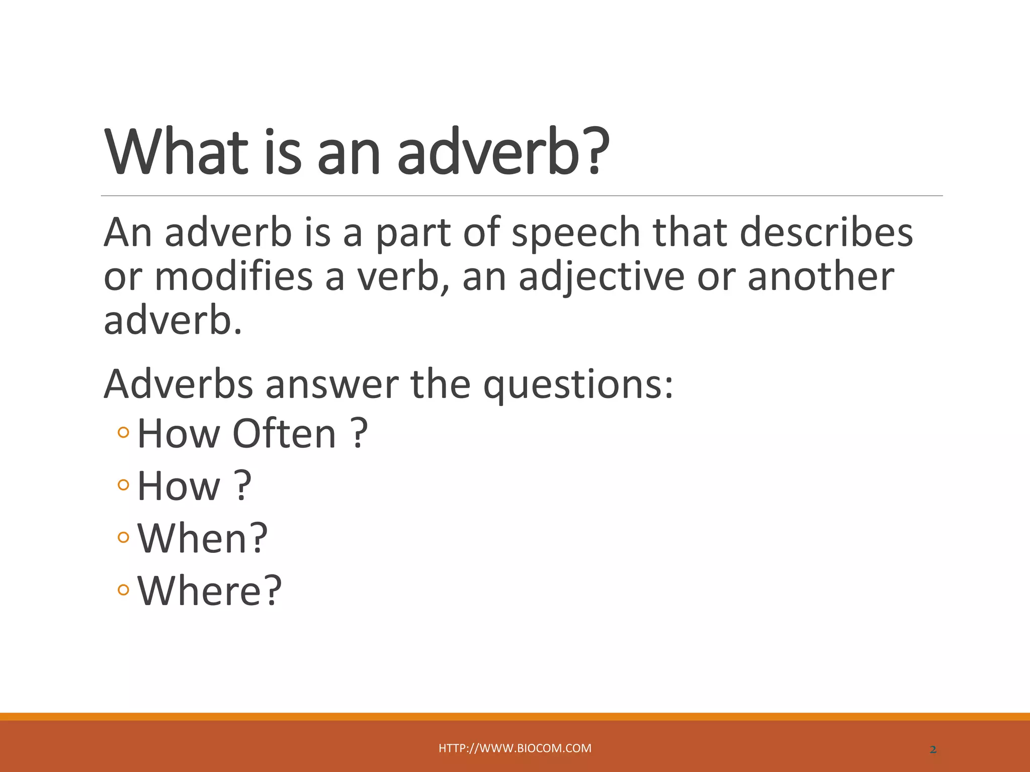 Basic adverbs | PDF