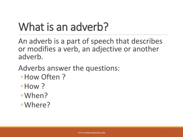 Basic adverbs | PDF