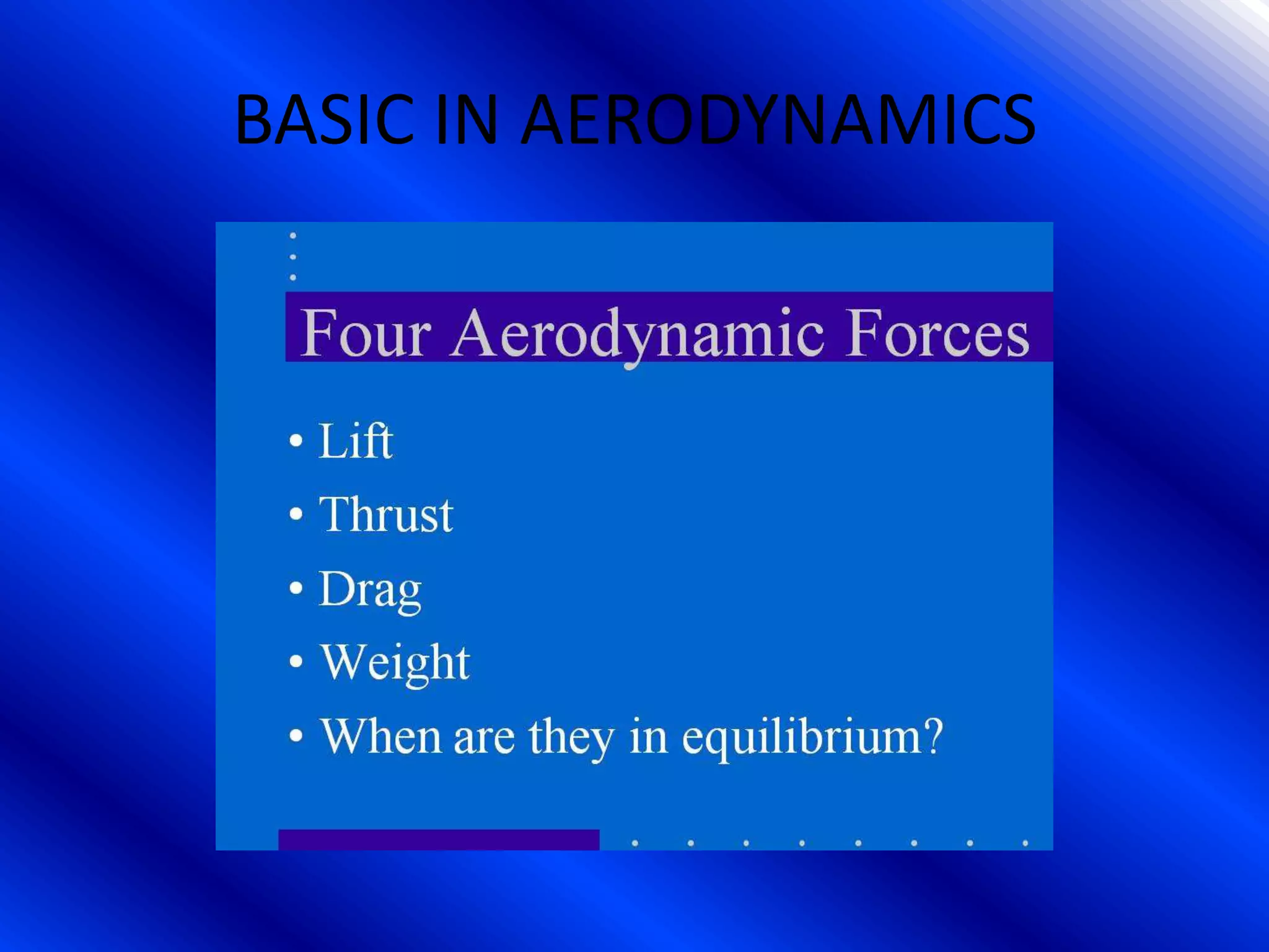 Basic aerodynamics | PPTX