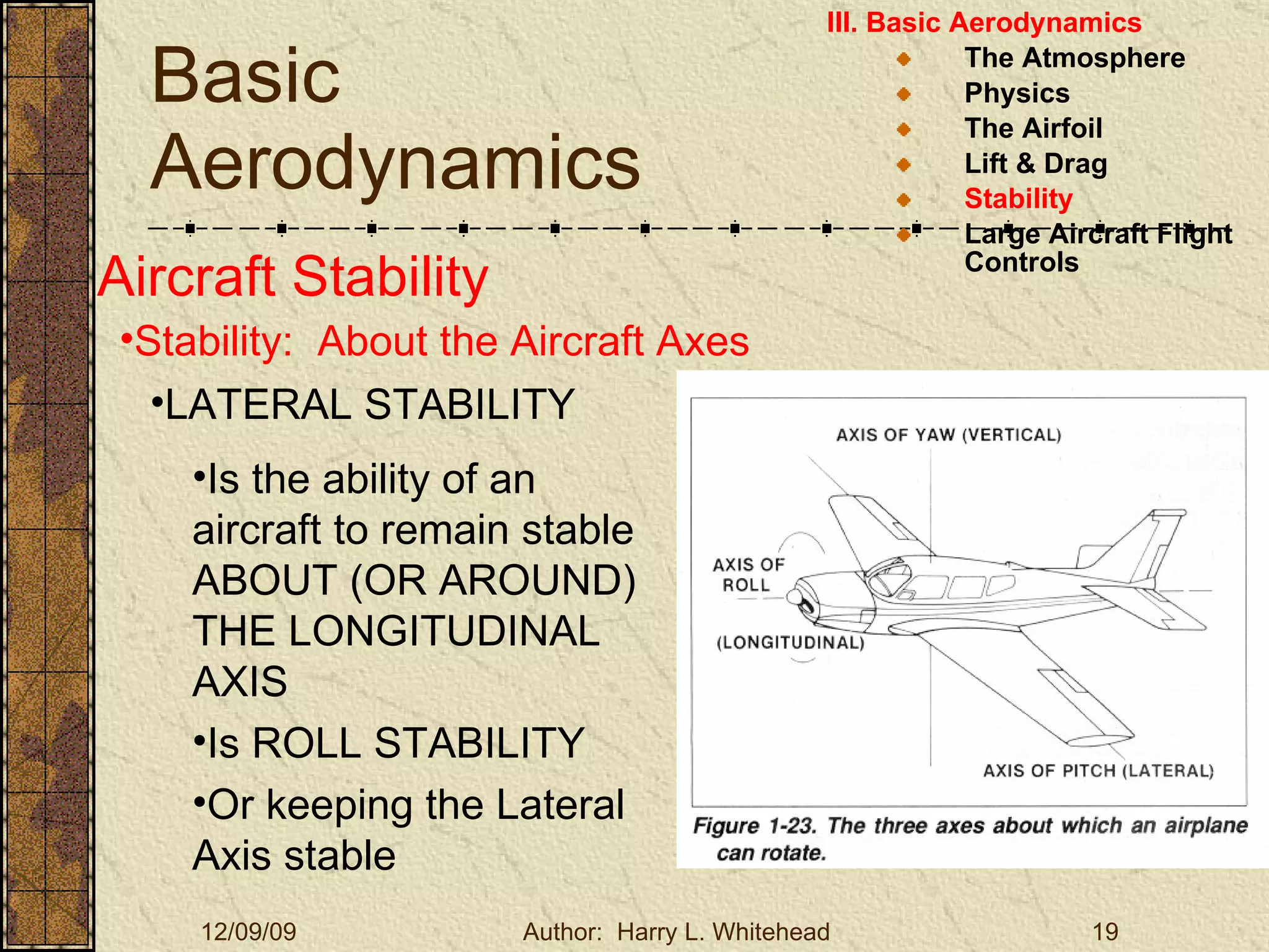 Basic Aerodynamics Ii Stability Large | PPT