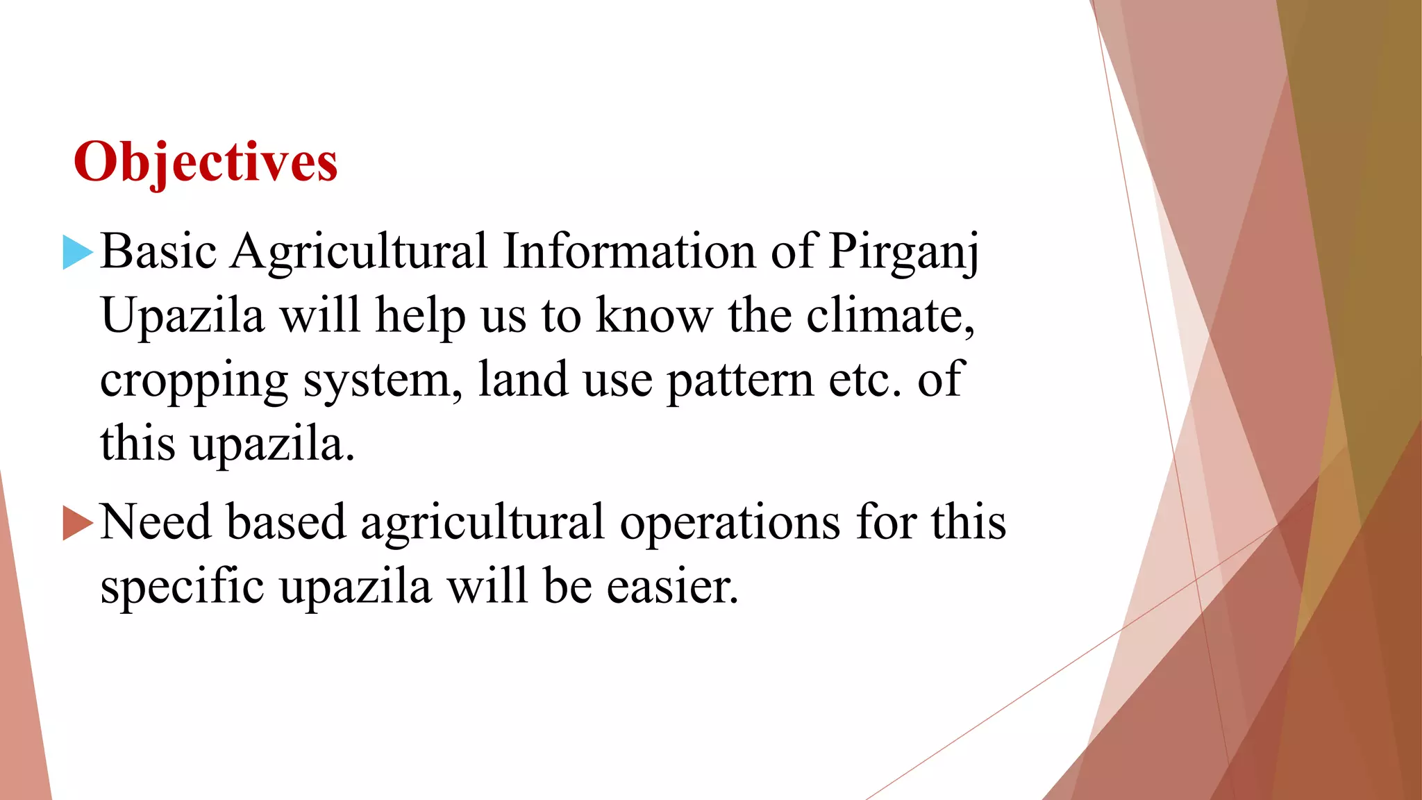 Basic agricultural information of pirganj upazila, rangpur copy | PPTX